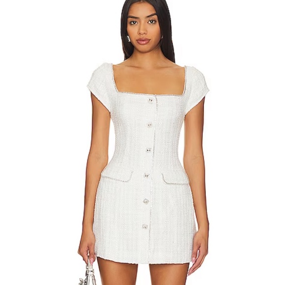 sau lee | Dresses | Sau Lee Annabelle Dress In White Tweed Mini | Poshmark
